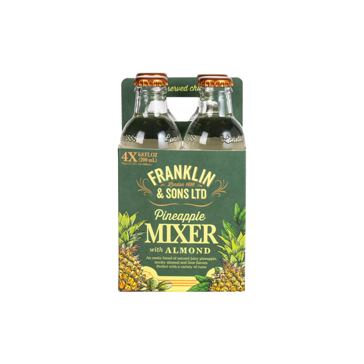 Franklin & Sons Pineapple Mixer with Almond Non-Alcoholic Beverage - 6 ...