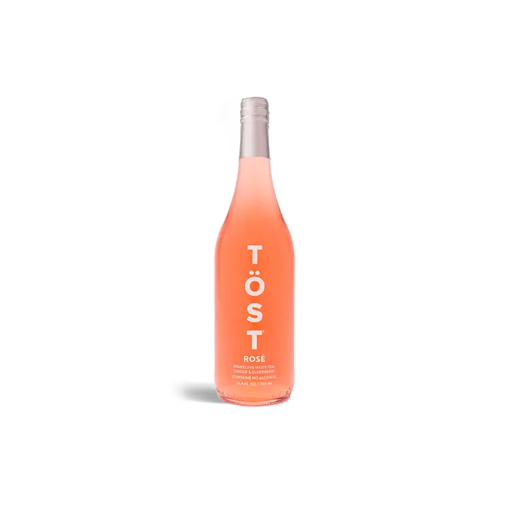 Tost Sparkling Rosé - Non-Alcoholic White-Tea based Bubbly - 25.4oz ...